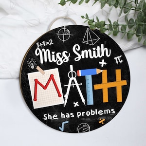 Math Teacher Sign, Math Decor,math Door Decor,math Class Chalkboard ...