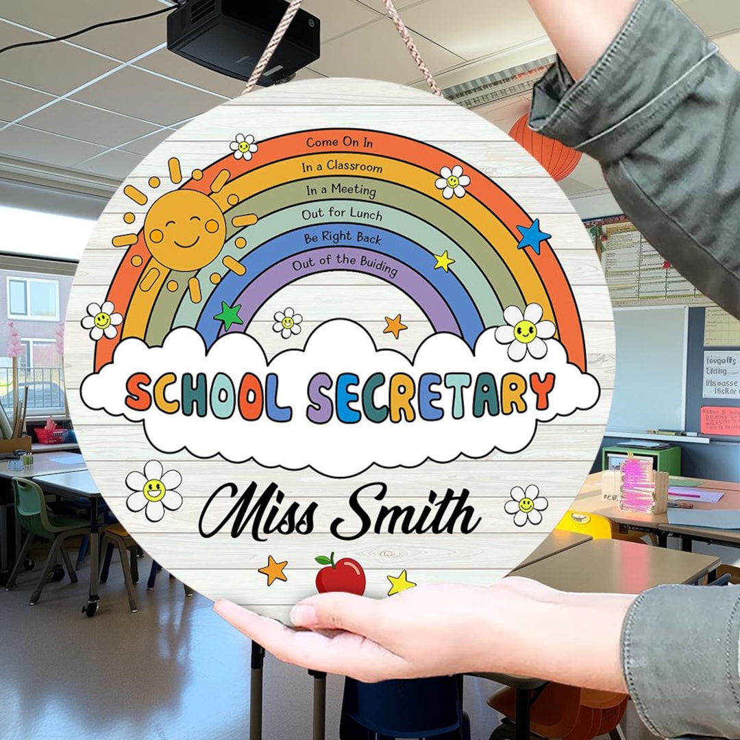 School Secretary Door Hanger, Secretary Gift, Secretaries Day ...