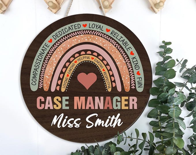 Personalized Case Manager Welcome Sign, Case Management Office Sign ...