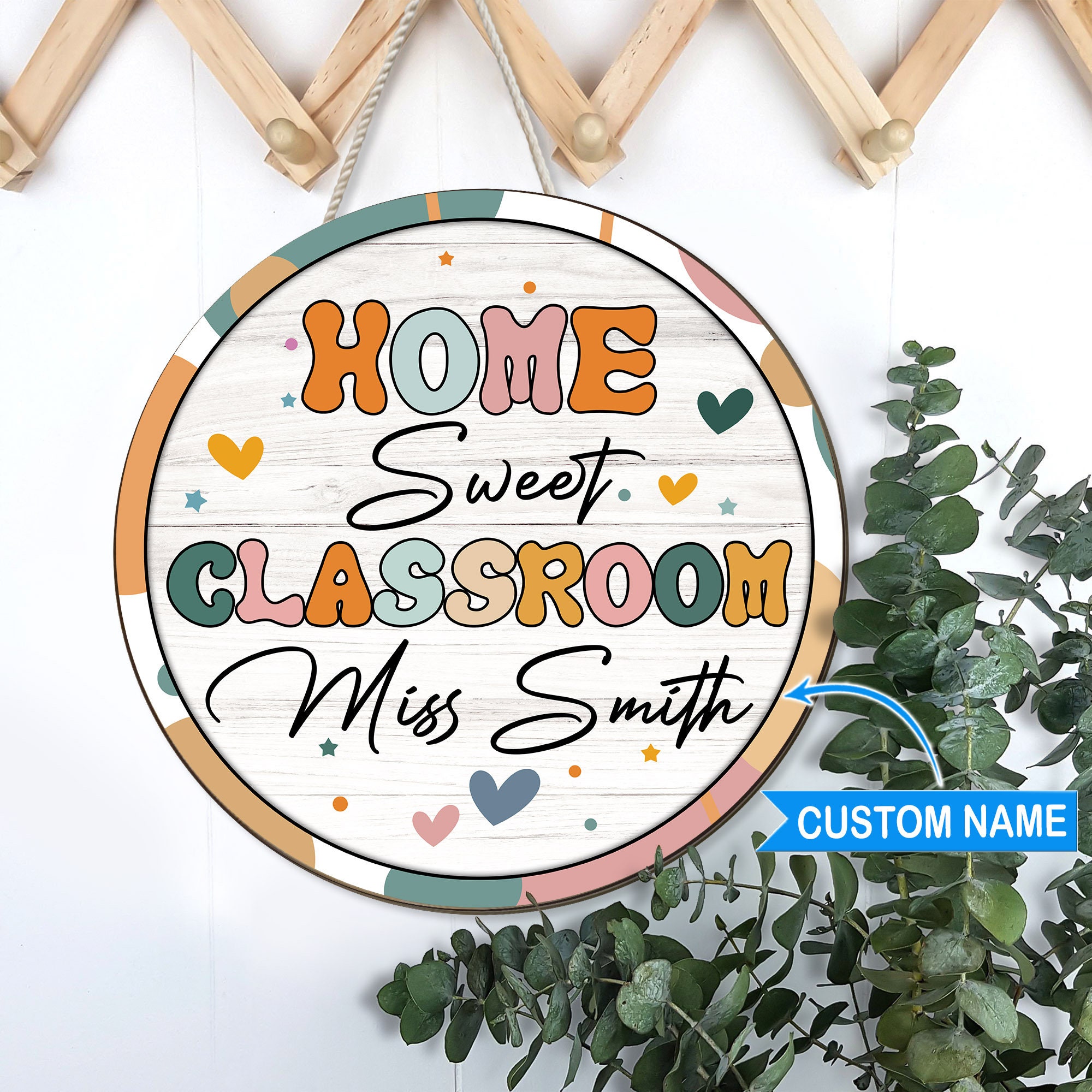 Custom Teacher Door Sign Teacher Name Sign Rainbow Door - Etsy