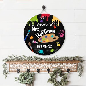 Art Teacher Hanging Door Sign, Art Class Sign, Teacher Door Sign ...