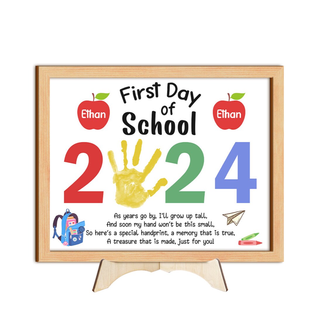 First Day of School Handprint Art, Kindergarten Preschool Handprint ...