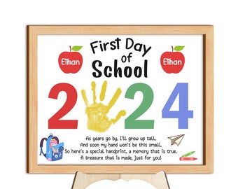 First Day of School Handprint Art, Kindergarten Preschool Handprint ...