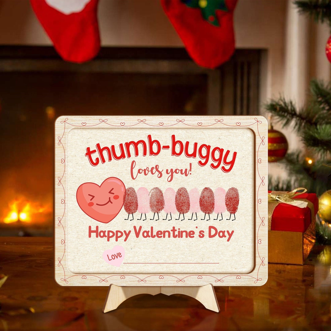 Thumb-buggy Loves You Sign, Valentine's Day Thumbprint Craft Sign DIY ...