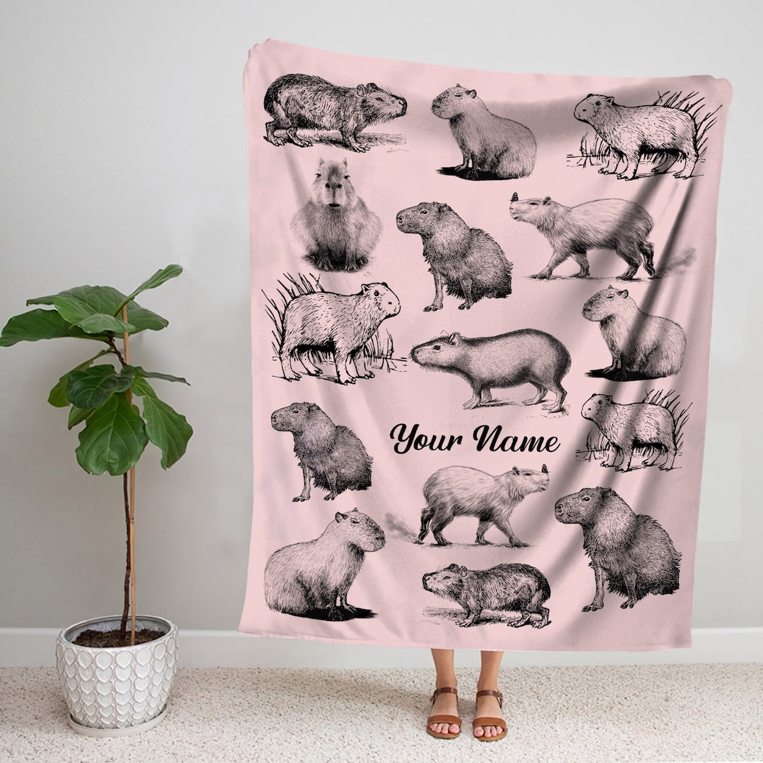 Cute Capybara Blanket, Capybaras Sherpa Blanket, Capybaras Fleece ...