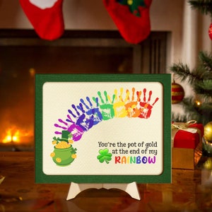 Rainbow & Pot of Gold Handprint Sign Art Craft Kids Baby Toddler Craft ...