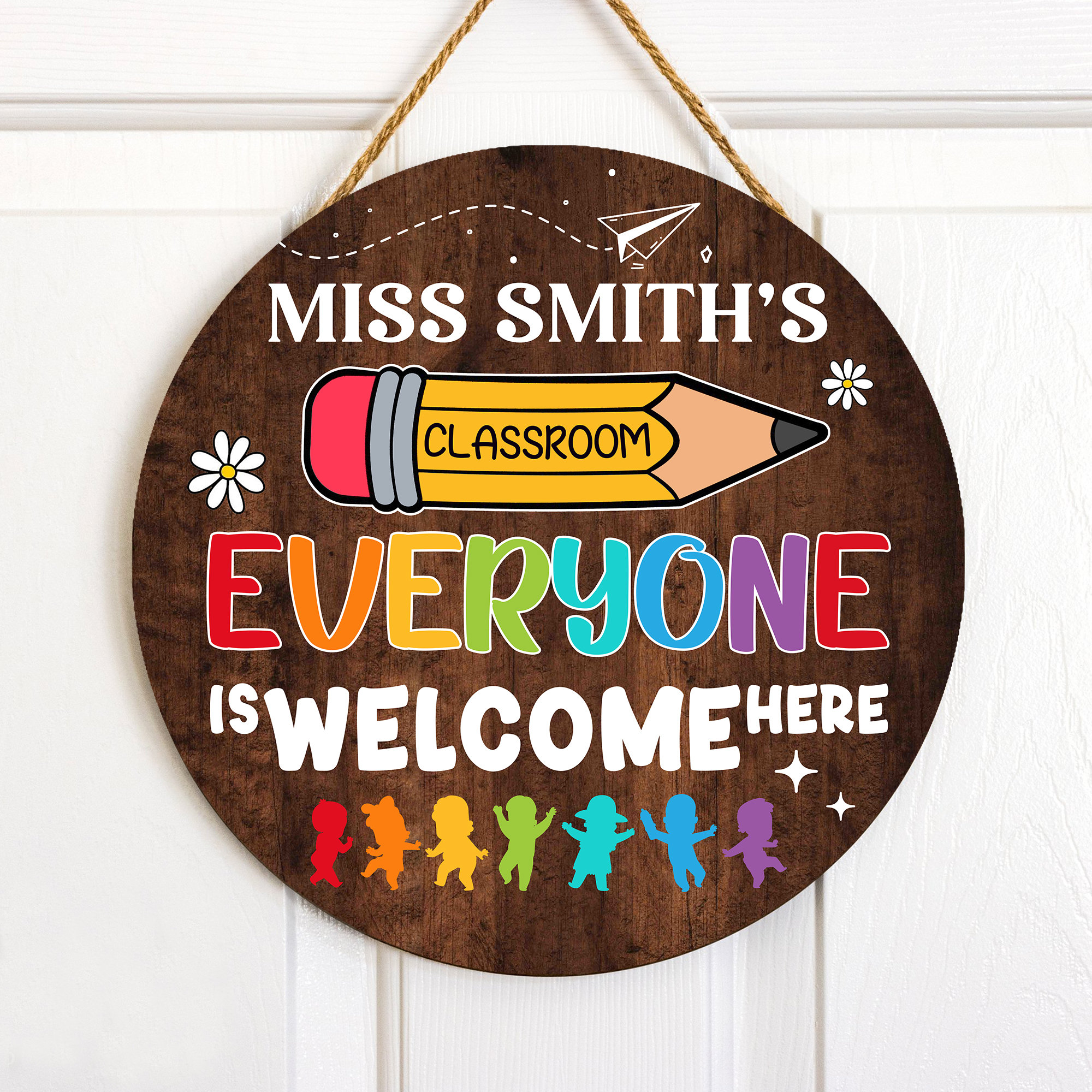 Personalized Teacher Door Sign,everyone is Welcome Here,custom Teacher ...