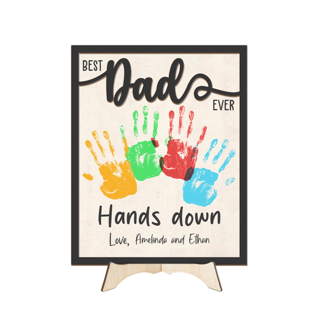 DIY Handprint Sign, Personalized Fathers Day Gift From Kids, Dad to Be ...