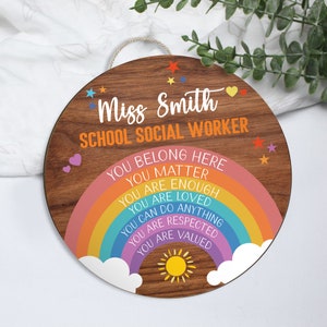 Personalized Welcome Sign, School Social Worker Office Sign, Social ...