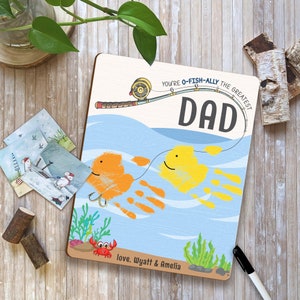 Handprint Art, Father's Day Gift, First Father's Day, Gift for Dad Love ...