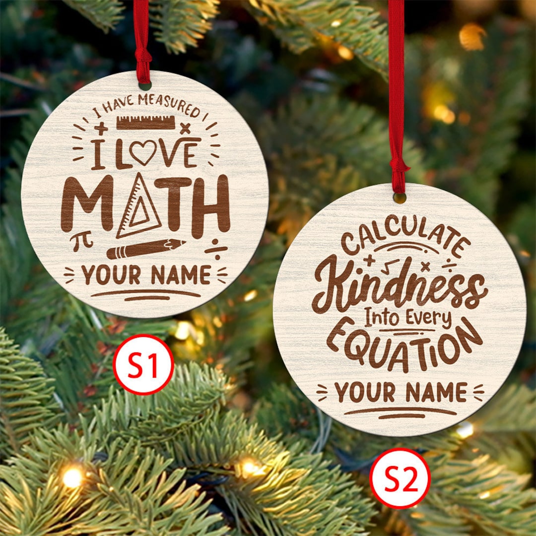 Personalized Math Ornament, Customize Math Lover Ornament, Math Teacher ...
