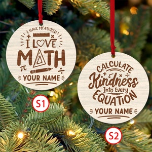 Personalized Math Ornament, Customize Math Lover Ornament, Math Teacher ...