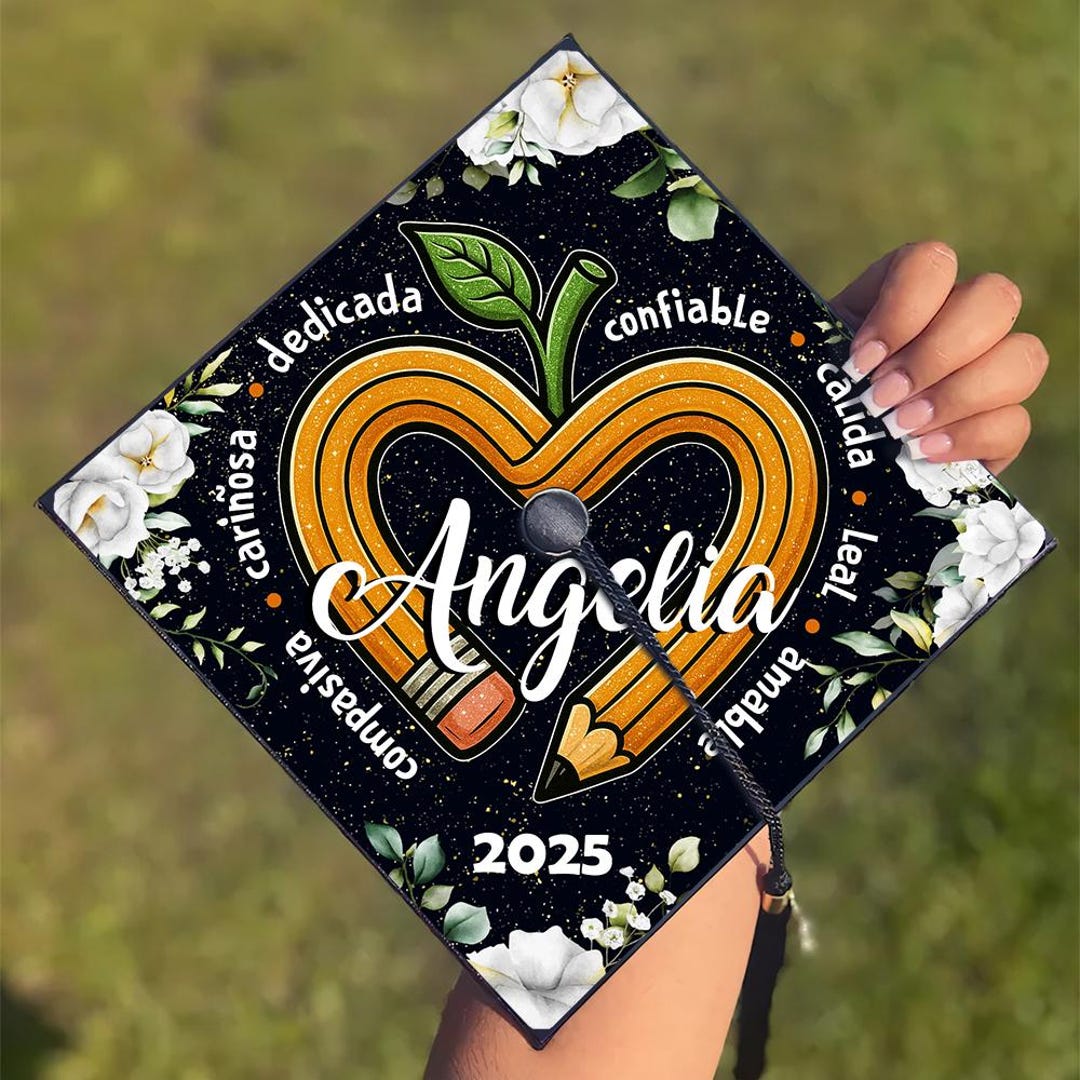 Pencil Heart Cap Topper, Custom Teacher Grad Cap Topper, Teacher ...