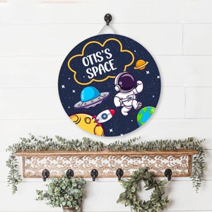 Personalized Space Name Sign, Children's Bedroom Decor, Space Door ...