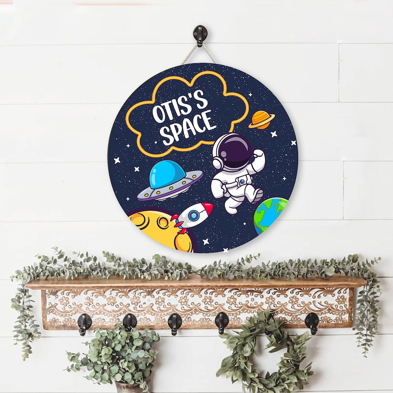 Personalized Space Name Sign, Children's Bedroom Decor, Space Door ...