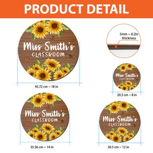 Sunflowers Teacher Door Sign, Sunflowers Sign, Personalized Teacher ...