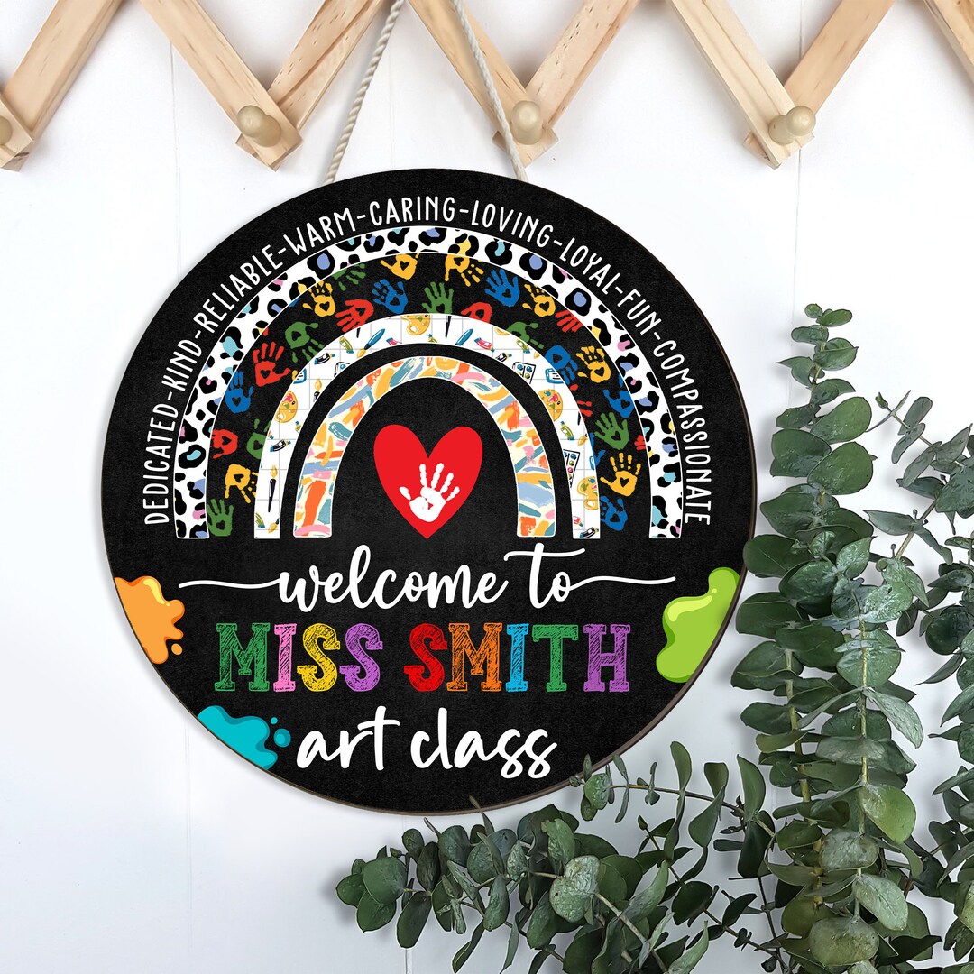 Art Teacher Hanging Door Sign, Art Class Sign, Teacher Door Sign ...