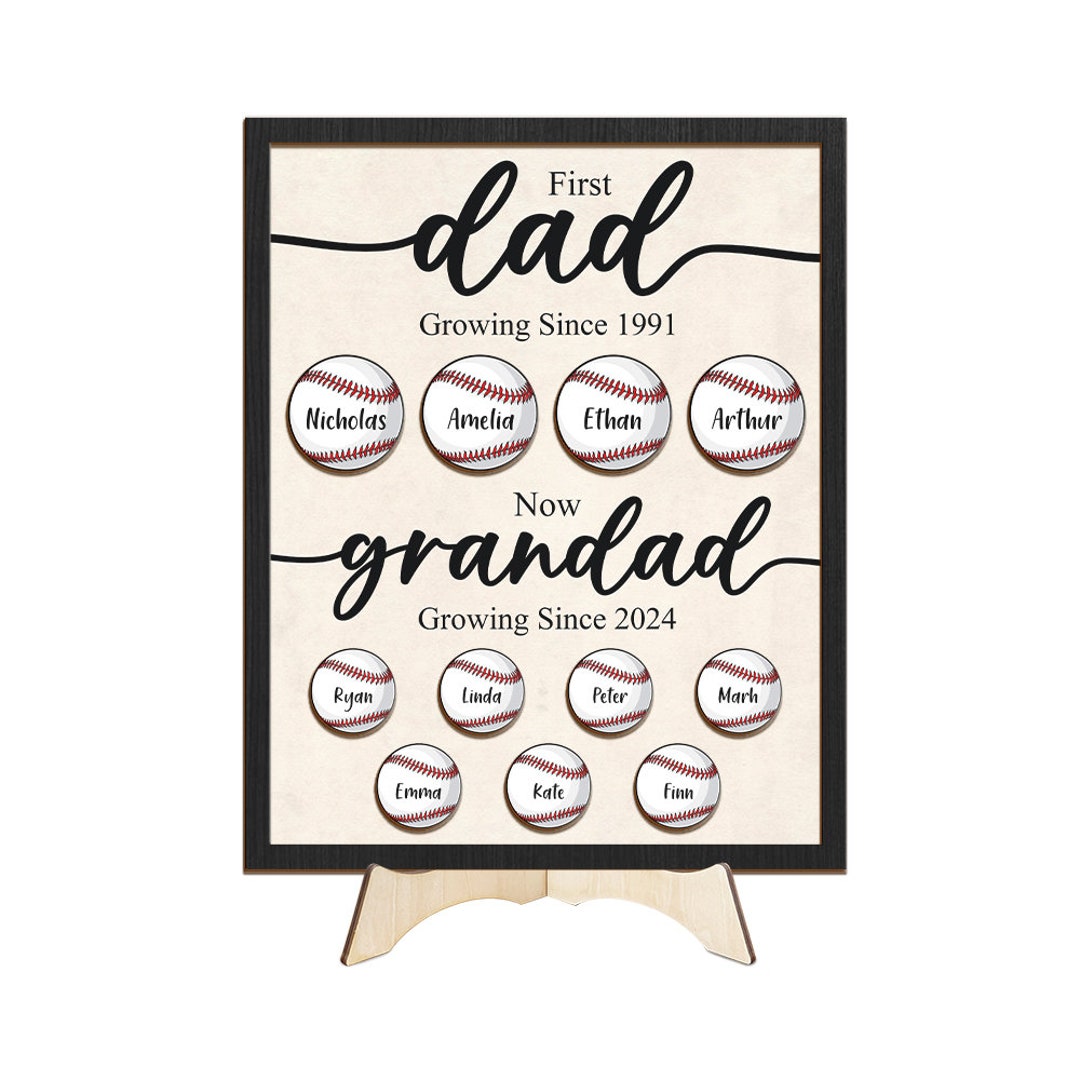 First Dad Now Grandad, Baseball Dad Gifts, Grandpa Gifts, Baseball ...