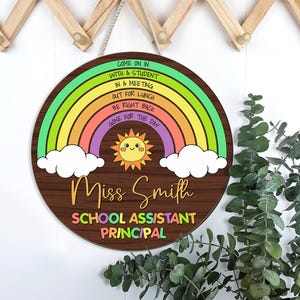 School Assistant Principal Door Hanger, School Assistant Wooden Door ...