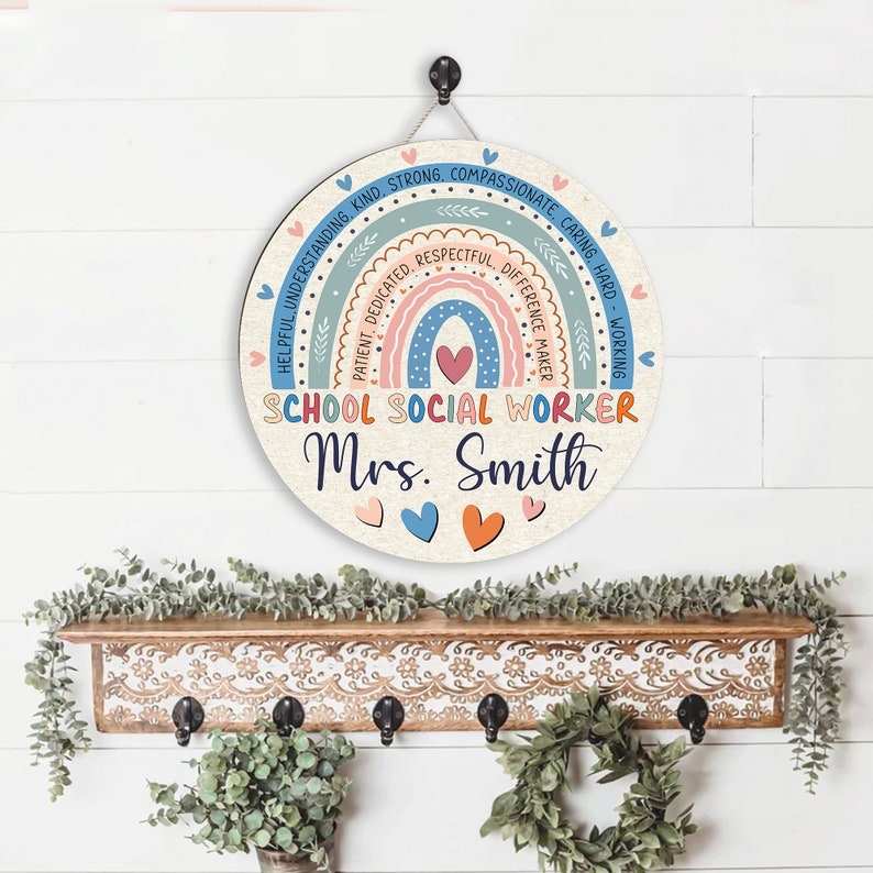 Personalized Welcome Sign, School Social Worker Office Sign, Social ...