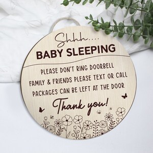 Shhh Baby Sleeping, Do Not Knock or Ring Doorbell Wooden Door Sign, Do ...