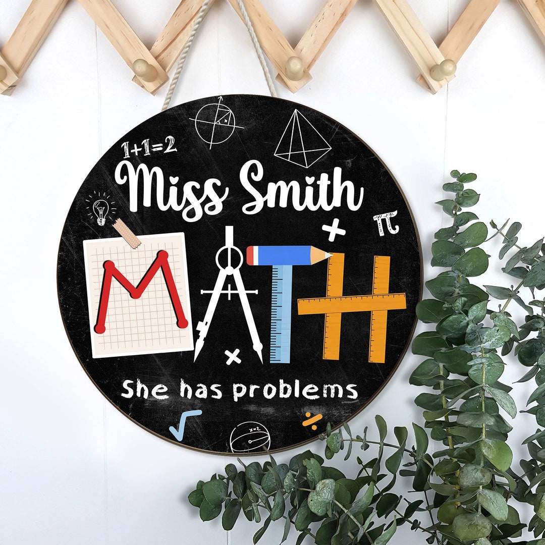 Math Teacher Sign, Math Decor,math Door Decor,math Class Chalkboard ...