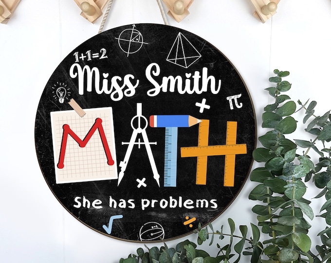 Math Teacher Sign, Math Decor,math Door Decor,math Class Chalkboard ...