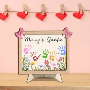 Flower Garden Handprint Craft Art, Mom Mum Nana Grandma Mother's Day ...