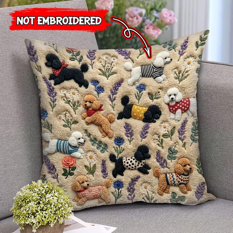 Poodle Pillow Vintage - Etsy