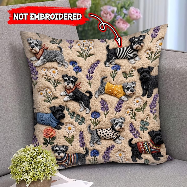 Schnauzer Dog Pillows - Etsy New Zealand
