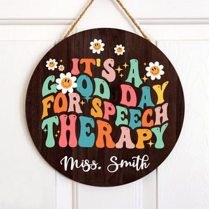 Speech Therapist Door Sign, Speech Therapy Decor,speech Therapy Door ...