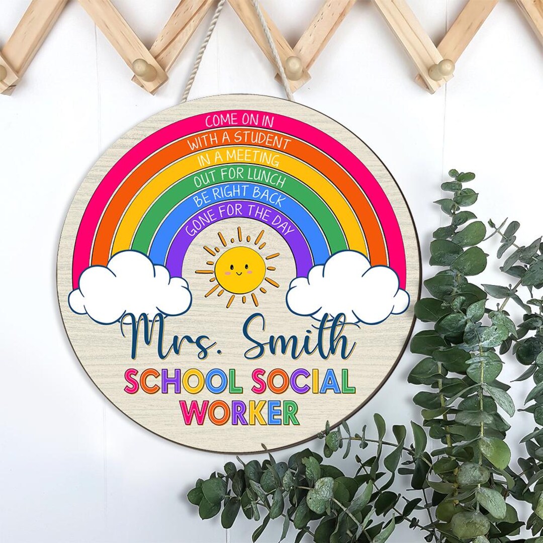 Personalized Welcome Sign, School Social Worker Office Sign, Social ...