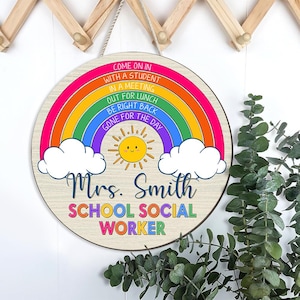 Personalized Welcome Sign, School Social Worker Office Sign, Social ...