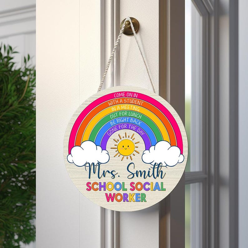 Personalized Welcome Sign, School Social Worker Office Sign, Social ...