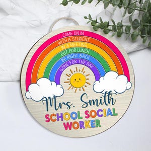 Personalized Welcome Sign, School Social Worker Office Sign, Social ...