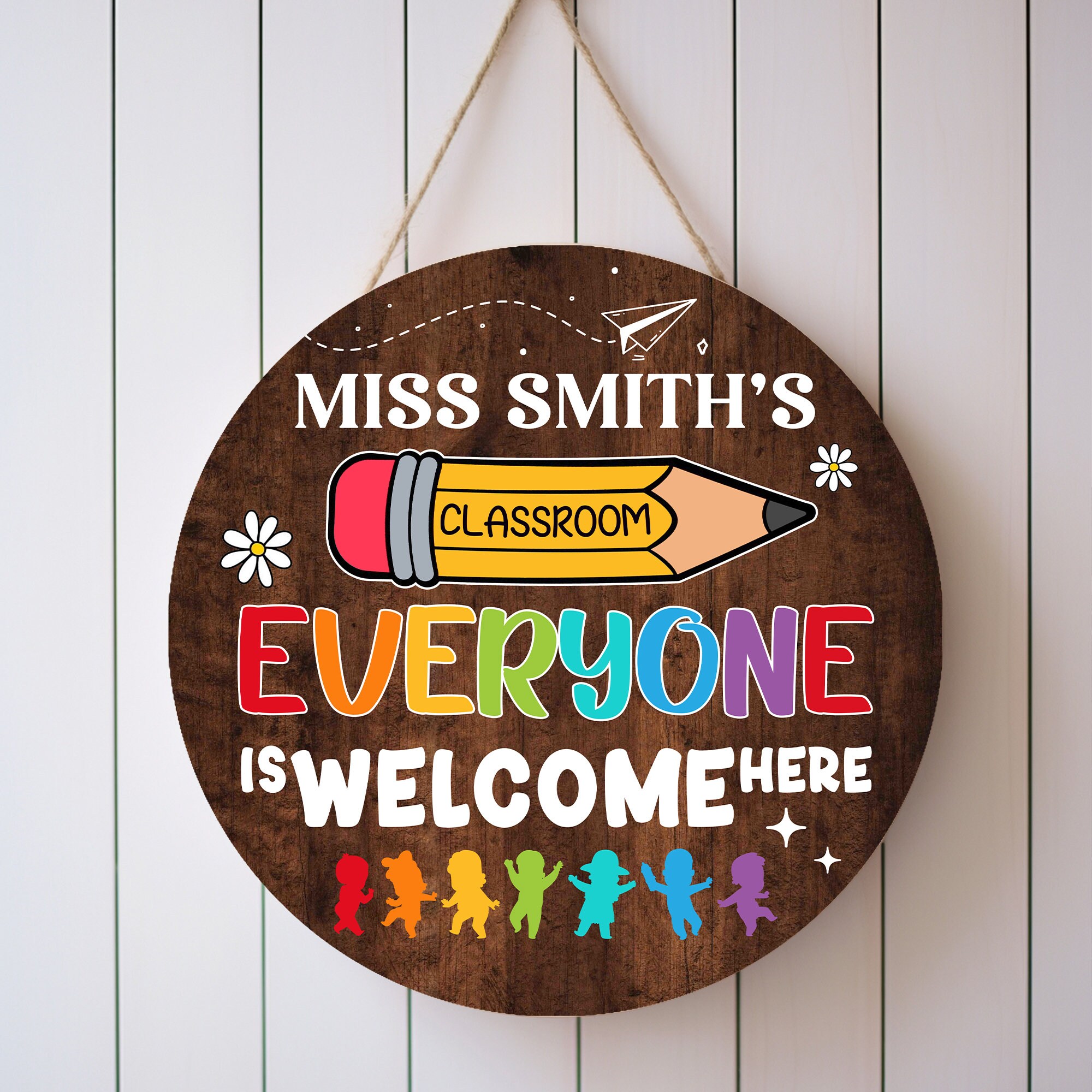 Personalized Teacher Door Sign,everyone is Welcome Here,custom Teacher ...