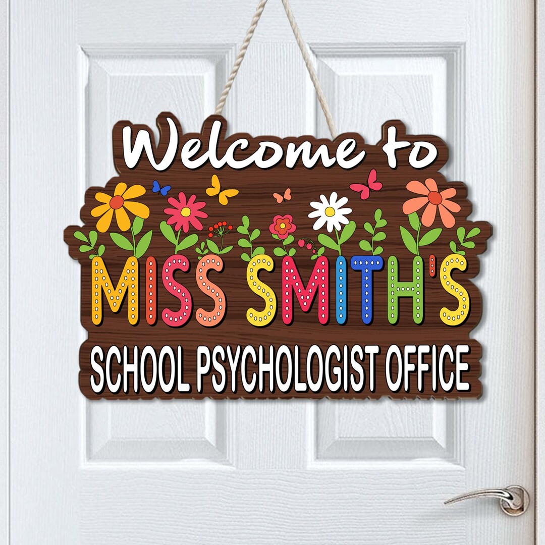 Personalized School Psychologist Office, Teacher Name Door Sign, School ...