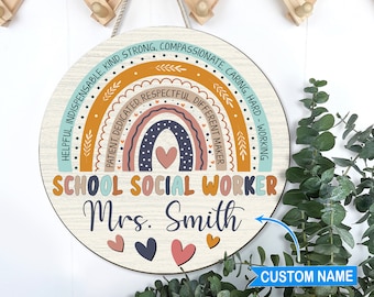 Personalized Welcome Sign, School Social Worker Office Sign, Social ...