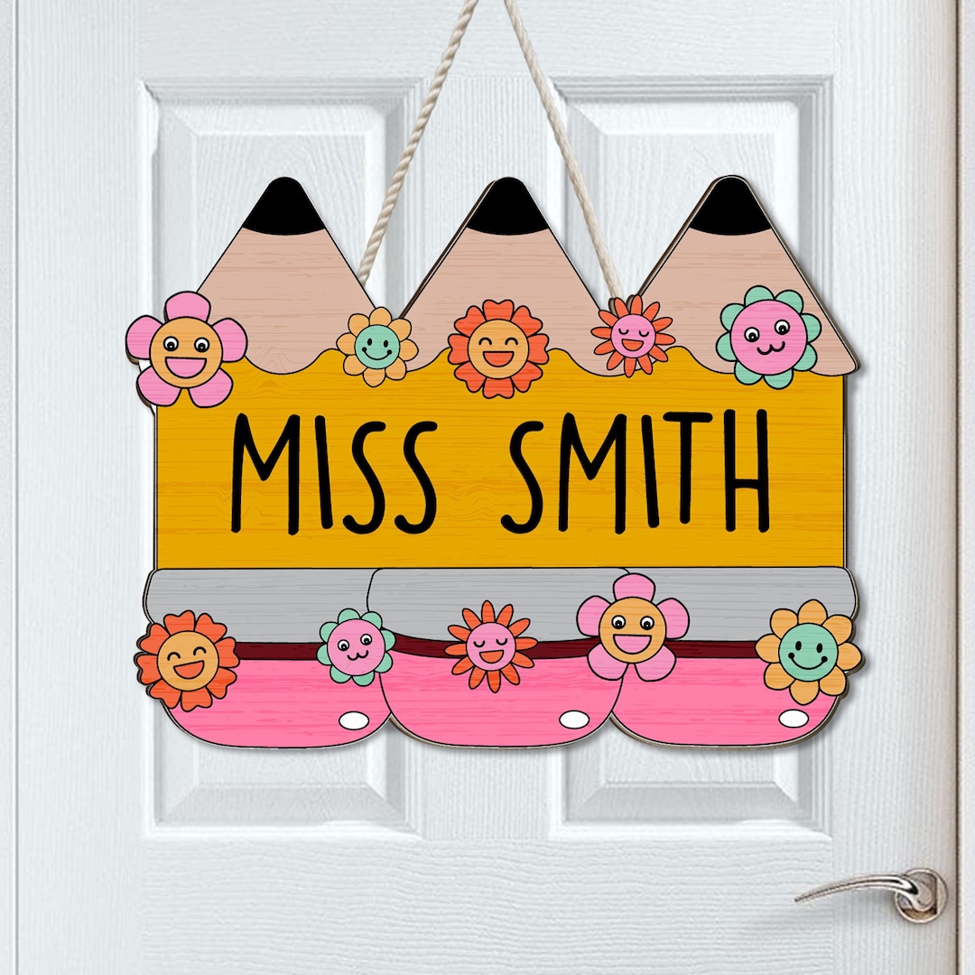 Pencil Classroom Door Hanger, Classroom Welcome Sign, Pencil Welcome ...