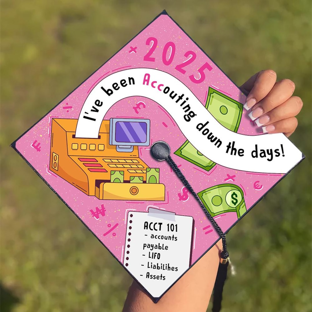 Accounting Down the Days Grad Cap, Accountant Cap Topper, Accountant ...