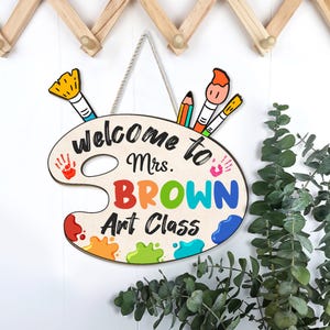 Art Teacher Hanging Door Sign, Art Class Sign, Art Teacher Door Sign ...