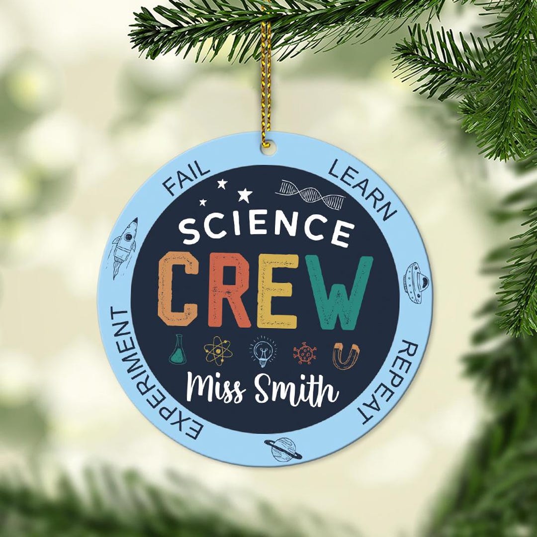 Science Teacher Ornament, Science Crew Gifts, Science Gifts for Teacher ...