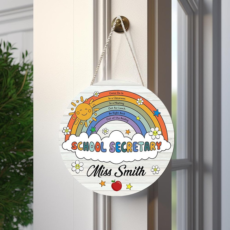 School Secretary Door Hanger, Secretary Gift, Secretaries Day ...