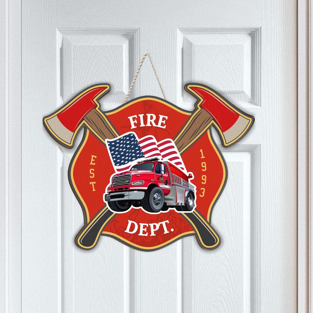 Firefighter Wood Sign, Fireman Sign, Custom Wood Sign, First Responder ...