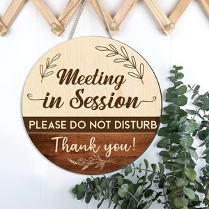 Meeting in Session Door Sign, Office Door Sign Hanger, Meeting in ...