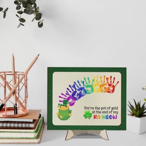 Rainbow & Pot of Gold Handprint Sign Art Craft Kids Baby Toddler Craft ...