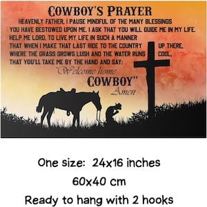 Cowboy's Prayer Rodeo Western Canvas Wall Art Framed Prints for Wall ...