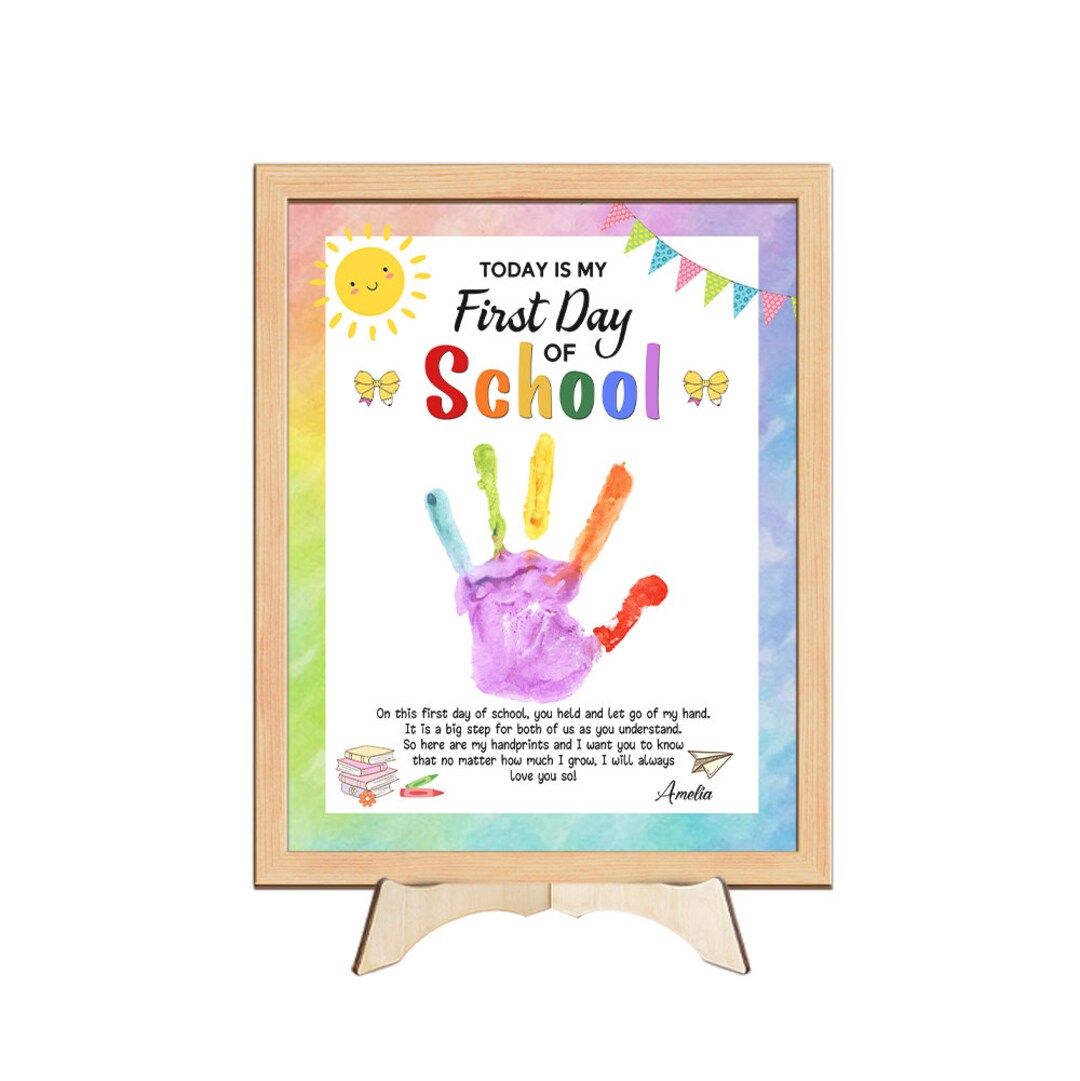First Day of School Handprint Art, Preschool Kindergarten Prek ...