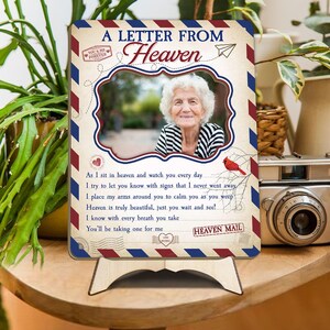 Letter From Heaven Memorial Wood Picture Frame, Sympathy Bereavement ...