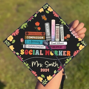 Custom Social Worker Graduation Cap Topper, Personalized Grad Cap ...
